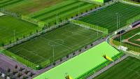 China Quartz Sand Infill Material Artificial Football Pitches 8-10 Years Life Span 50mm Pile Height for sale