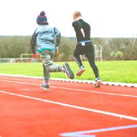 China Red and Blue Sports Track Rubber Interlocking Running Track for sale