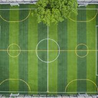 China 4x25m PU Backing Artificial Football Pitches With Dtex 8000-15000 And Diamond Shape Yarn for sale