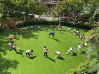 China Realistic Artificial Grass Turf For Garden With Drainage Holes for sale