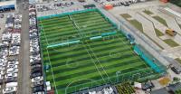 China 8000-15000 Dtex Stem Shape Artificial Football Turf With PP Net SBR Backing for sale