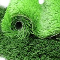 China Effective Drainage Stem Shape Artificial Football Pitch 50mm Pile Height PP Net SBR Backing for sale