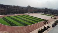 China 50mm Stem Shape Artificial Football Pitches With Effective Drainage System And Rubber Granules Infill for sale
