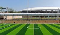 China Density 50mm Artificial Football Pitch With 16.5 Stitches For Optimal Playability for sale