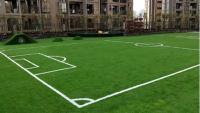 China 16.5 Stitches Artificial Football Turf With Rubber Granules Quartz Sand Effective Drainage System for sale