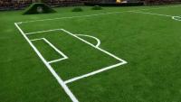 China 16.5 Stitches Artificial Football Turf With Rubber Granules Quartz Sand Effective Drainage System for sale
