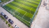 China 50mm M Shape Artificial Football Turf With 16.5 Stitches Exceptional Drainage System for sale