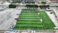China 8000-15000 Dtex Artificial Football Turf With Disease Resistance 16.5 Stitches for sale