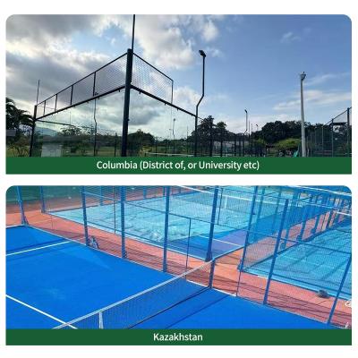 China Professional Padel Court Package 12mm Tempered Glass Walls & Aluminum Frame for sale