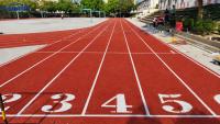 China 13mm Porous Tartan Running Track with 0.88 MPa Tensile Strength for Training Center for sale