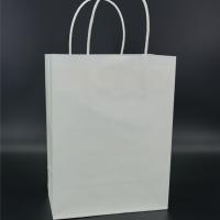 China OEM White Kraft Paper Bags Biodegradable Gold Glitter Embossing for sale