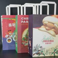 China OEM Luxury Christmas Packaging Debossing Custom Die Cut Handle Bags for sale