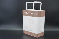 China Safe Compostable Kraft Paper Bags Lightweight with Flat Rope Handle for sale