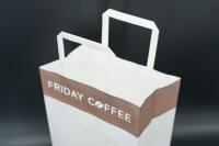 China Safe Compostable Kraft Paper Bags Lightweight with Flat Rope Handle for sale