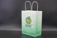 China Versatile packaging Kraft Paper Grocery Bags With Handles Twisted for sale
