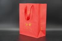 China Reusable Kraft Shopping Paper Bags With Ribbon Handles Printing Design for sale