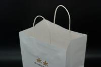 China Oversized Custom Paper Shopping Bags With Handles White Twisted for sale