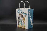 China Lightweight Printed Twisted Handle Paper Bags Juice Takeaway Paper Bags for sale