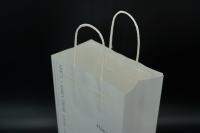 China Takeaway Kraft Paper Coffee Bags Recycled Paper Take Out Bags With Handles for sale