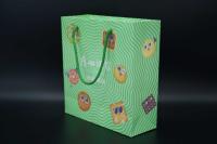 China Multicolored Printing Kraft Cookie Paper Bag Hygienic PP Rope Handle for sale