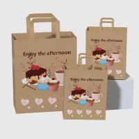 China Custom Logo European Style Tote Gift Paper Bag With Handle Paper Food Shopping Bags Luxury for sale