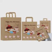 China Custom Logo European Style Tote Gift Paper Bag With Handle Paper Food Shopping Bags Luxury for sale