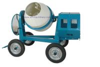 China Mini Cement Mixer Rated Overload Concrete Mixer For Cast Iron CogWheel And Rubber Wheels for sale