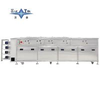 China 50KW Ultrasonic Cleaner with Dual Frequency 28KHz/40KHz and Five-Tank Process for Industrial Parts for sale