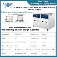 China Dual Tank Ultrasonic Cleaner with Hot Air Drying and 45L Capacity for Industrial and Medical Parts for sale