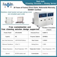 China Dual Tank Ultrasonic Cleaning Machine with Circulating Filtration and Spray Rinsing System for Industrial Precision Cleaning for sale