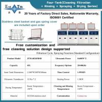 China 4-Tank All-In-One Industrial Ultrasonic Cleaner with Circulating Filtration and High-Pressure Spraying for Precision Metal Parts for sale
