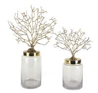 China Household Decorative Metal Glass ODM Handcraft Storage Pot Decorative Arts and Crafts for sale