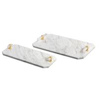China Crystal Metal Handle Rectangle ODM Decorative Display Trays for sale
