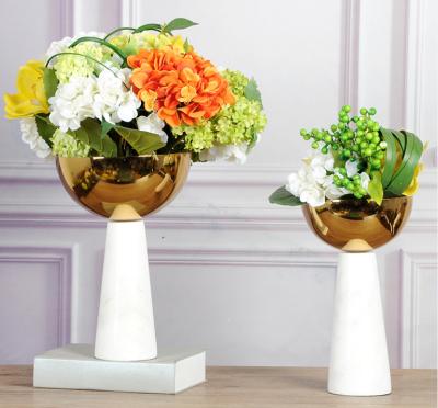 China Wedding Gold Plated 300mm 280mm Decorative Flower Vase for sale