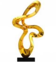 China Custom Abstract Resin Ribbon Sculpture Decorative Art Craft for sale