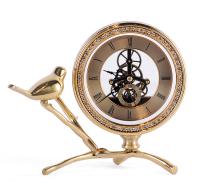 China Office Gold Copper Clock Sculpture Decorative Art Craft for sale