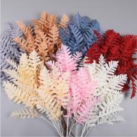 China Artificial Big Cypress Leaf Branch 92cm Length Plastic Fabric Wedding Background for sale