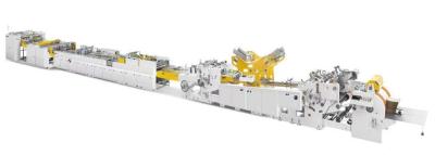 China 180-350gsm Sheet Square Bottom Shopping Paper Bag Forming Machine With Handle Holes for sale