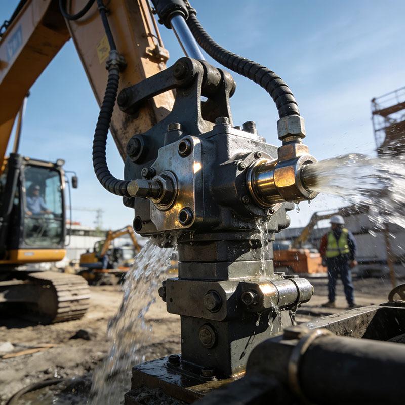 excavator pump working