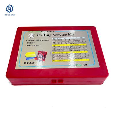 China AS-568 Standard series NBR-90 30 size 382PCS O ring service kit O ring box for excavator seal for sale
