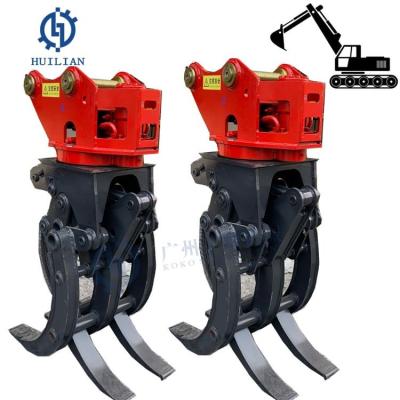 China PC120 PC130 PC150 PC160 PC180 Hydraulic Rotary Steel Grapple For 12 13 15 16 18 Tons Excavator for sale