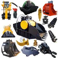 China Machine 10t 20t 30t 40t 50t Komatsu PC210 PC290 PC300 PC400 PC450 PC500 Excavator Attachments Hydraulic Crusher Bucket for sale