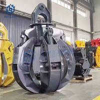 China 12ton 18ton 360 Degree Rotation Excavator Spare Parts Hydraulic Rotating Orange Peel Demolition Scrap Rock Grapple for sale