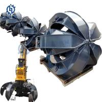 China 20ton 30ton Excavator Attachment Hydraulic Excavator Rotating Demolition Grapple Excavator Wood Grabber Orange Peel Grab for sale
