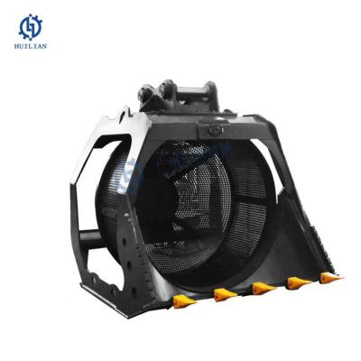 China Hitachi 210 ZX210H ZX210-3 ZX210-5 ZX200-3 Topsoil Rotating Screening Bucket For Zaxis Excavator Screen Riddle Shaker for sale