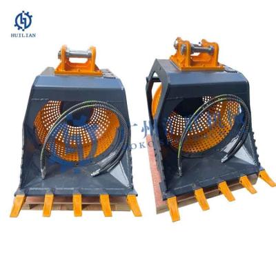 China 3-6 Ton 20-25Ton 30-40Ton Excavator Attachment Hydraulic Rotating Screening Bucket for Cleaning And Sizing for sale