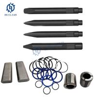 China HB5 HB8 HB12 HB18 HB19 Excavator ROCK Broken Hammer Chisel Hydraulic Breaker Chisels Tool Drill Rod for sale