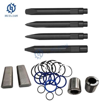 China HB5 HB8 HB12 HB18 HB19 Excavator ROCK Broken Hammer Chisel Hydraulic Breaker Chisels Tool Drill Rod for sale