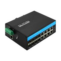 China Industrial Gigabit PoE Managed Fiber Switch 8 RJ45 8 Fiber Optical Switch for sale