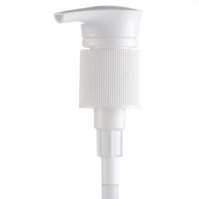 China 33/410 White Press Type Cosmetic Lotion Pump Head For Hotel for sale
